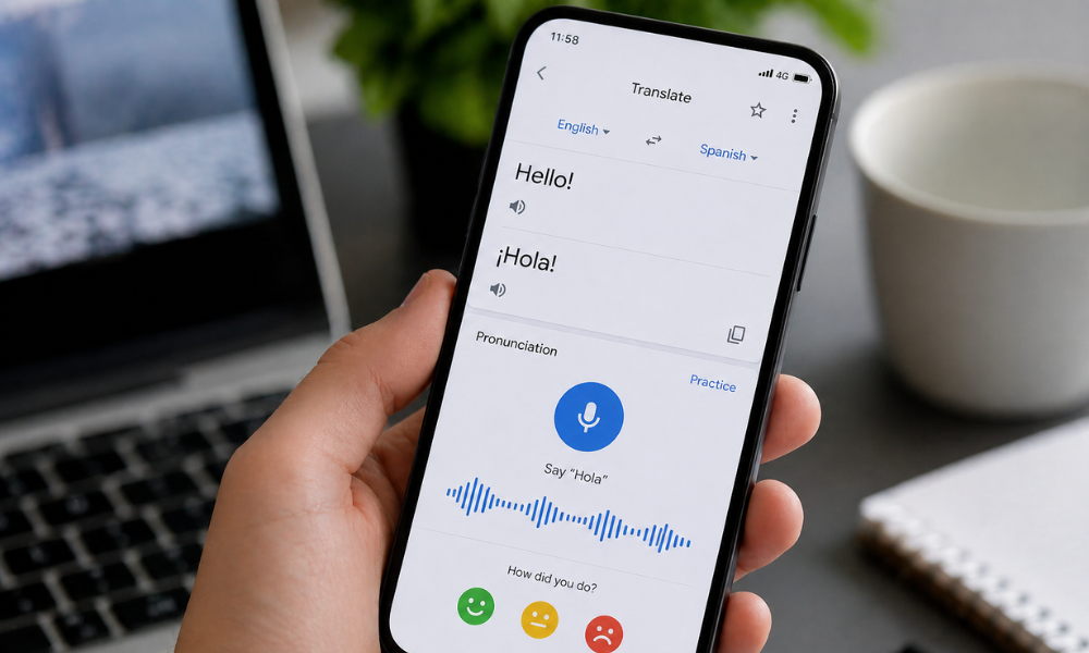 Google Translate Enabled AI Pronunciation Practice Feature